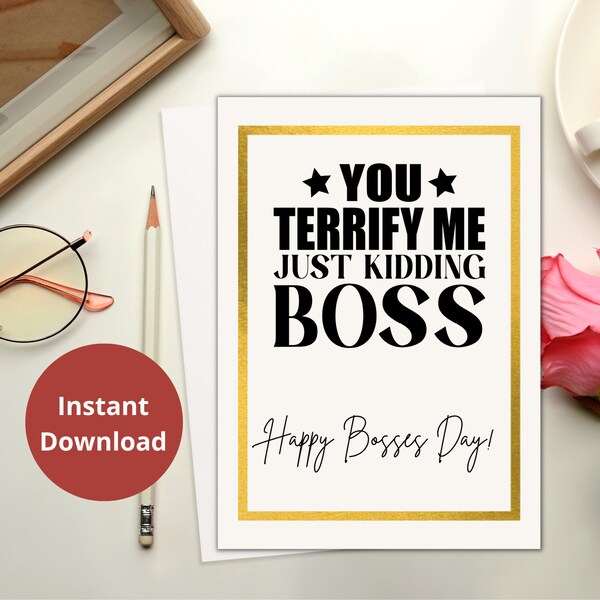 Scary Boss Card - Etsy
