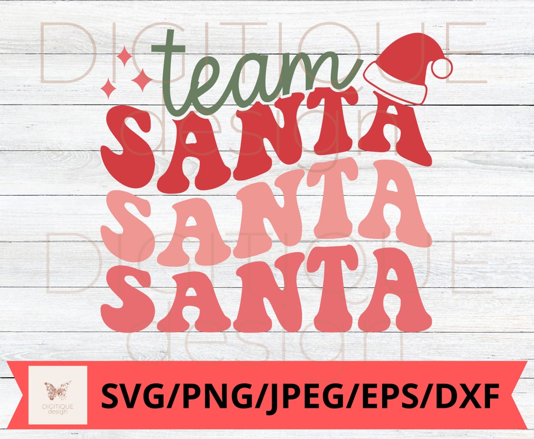 Retro Christmas SVG, Team Santa SVG, Santa Svg, Merry Christmas SVG ...