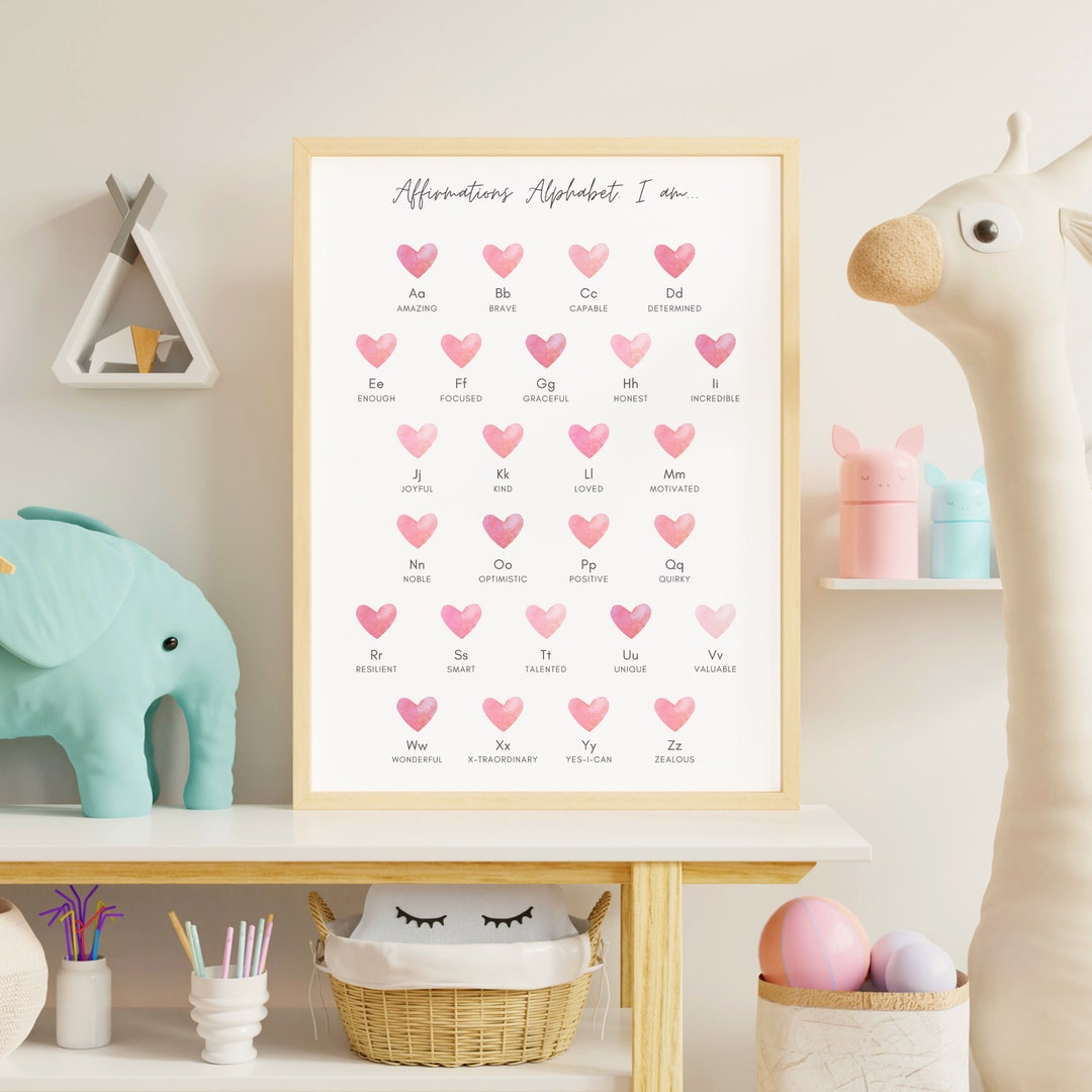 Affirmation Alphabet Poster for Kids Nursery Homeschool Wall Art ...