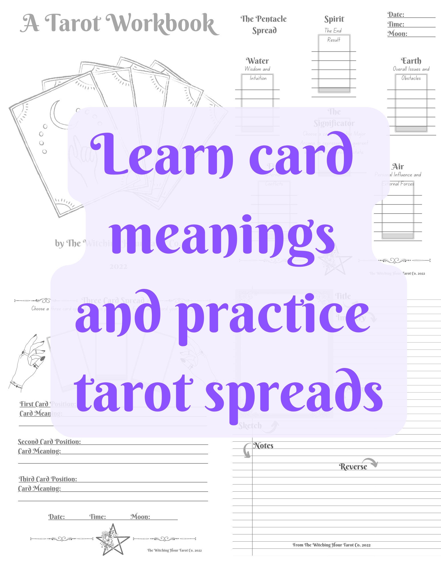 Printable Tarot Learning Workbook Digital Download Learn Tarot and ...