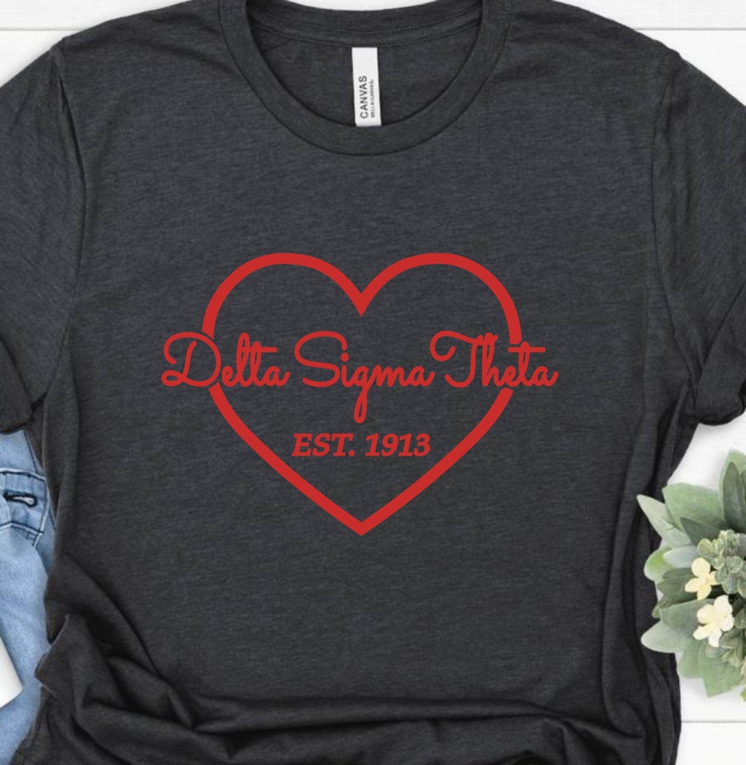 Delta Sigma Theta in Heart Delta Sigma Theta Shirt Support - Etsy