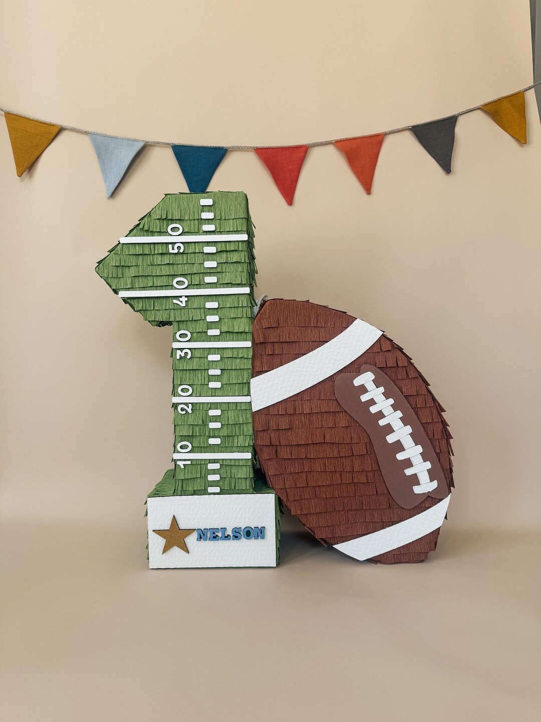Football Piñata- First Year Down Birthday Party - Etsy