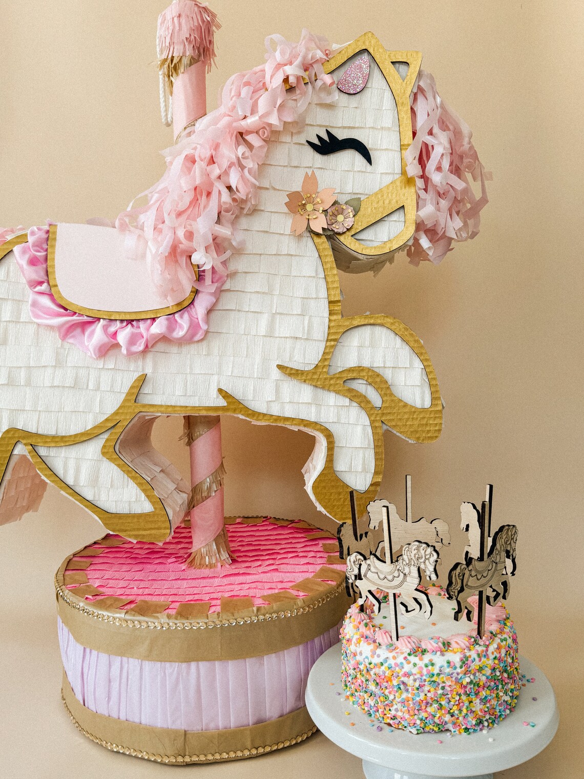 Enchanting Carousel Horse Piñata Large, Customizable, Ideal for ...