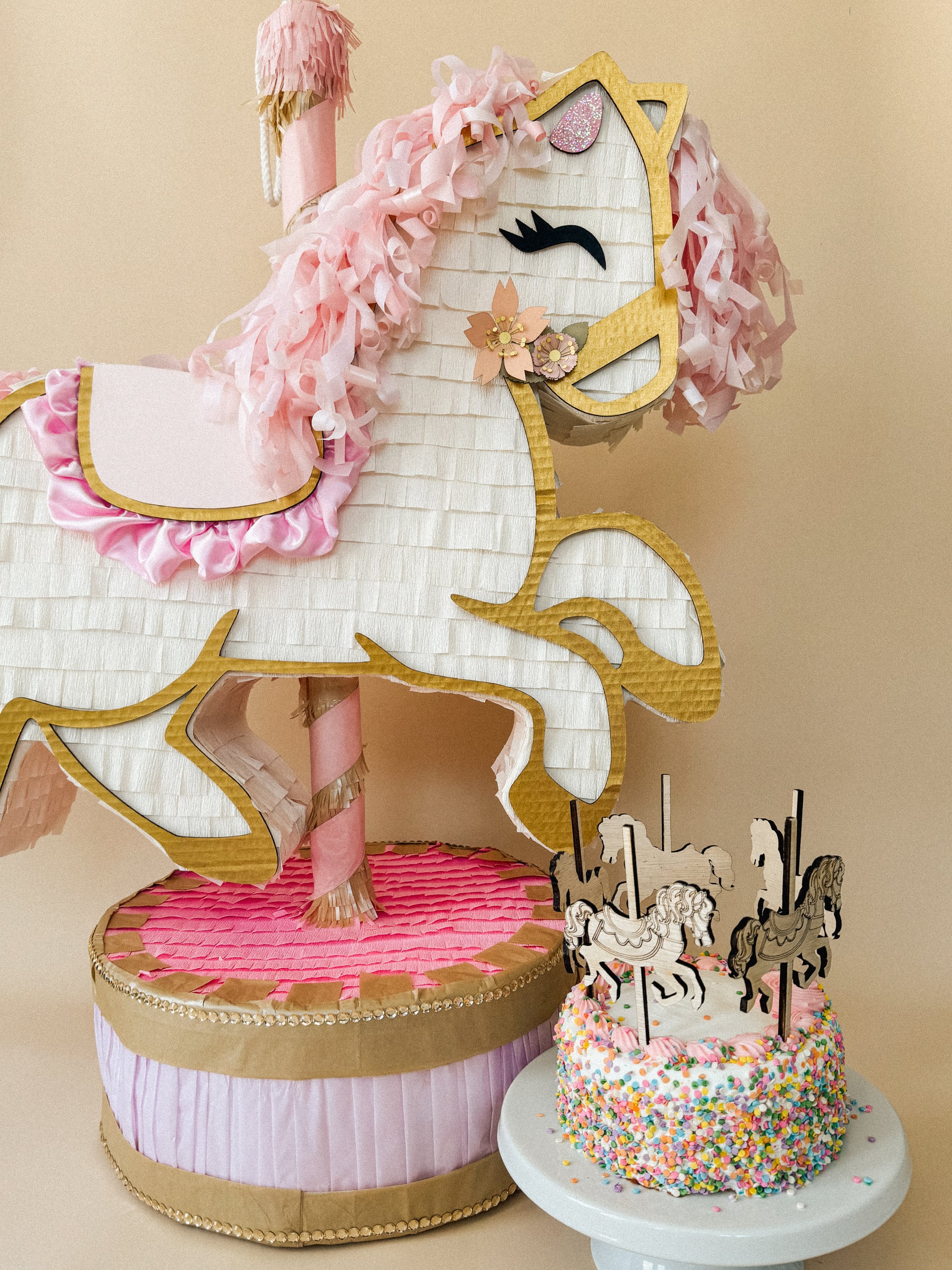 Enchanting Carousel Horse Piñata Large, Customizable, Ideal for ...
