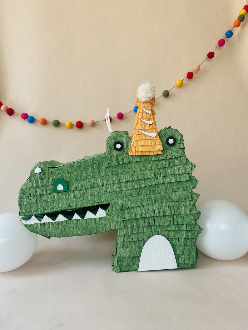 Party Alligator Piñata – Handmade 22” Alligator Party Decoration, Candy ...