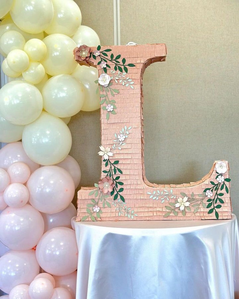 Custom Floral Letter Piñata Personalize Your Festivity With Blooming ...