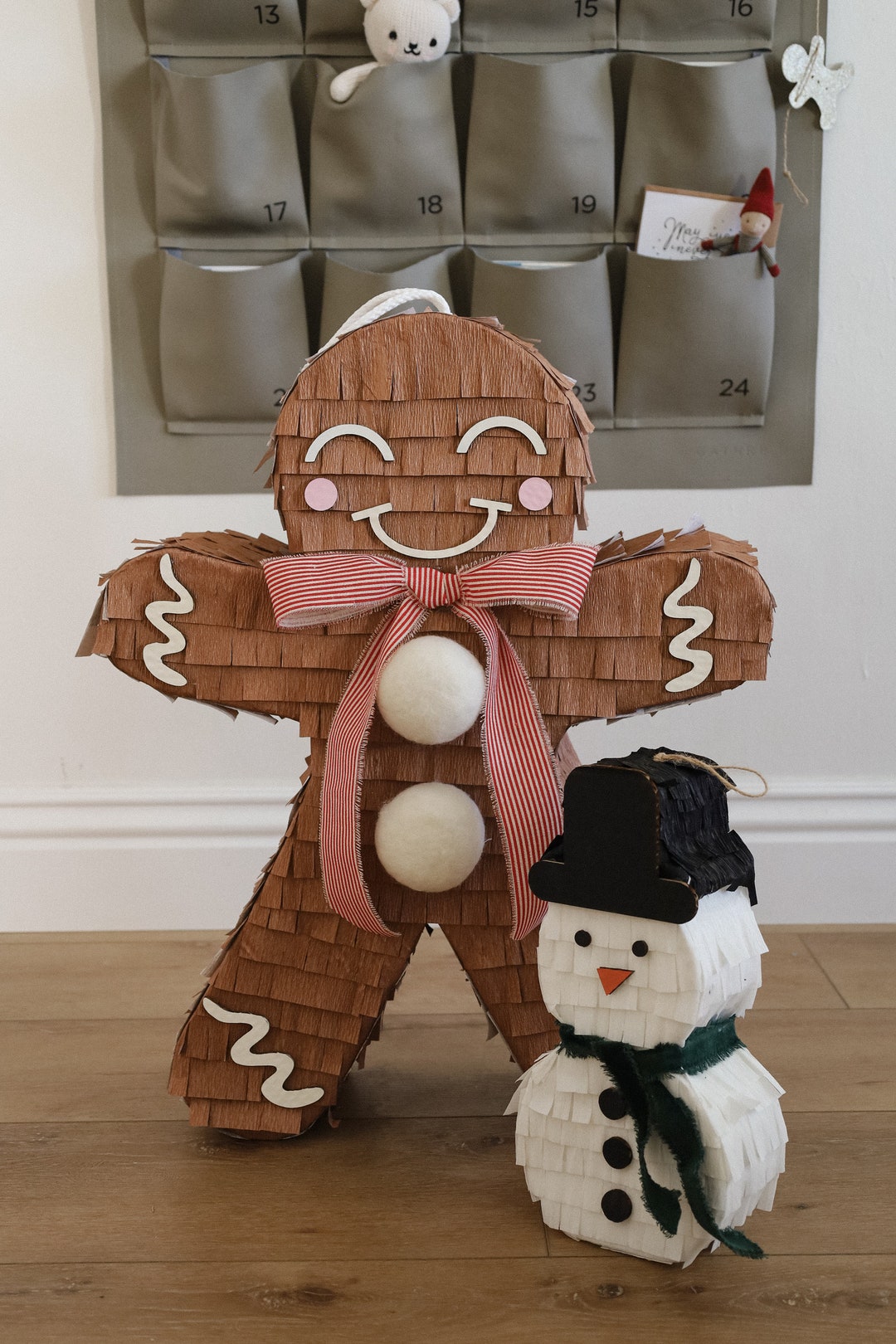Gingerbread Man Piñata – Handmade 22” Christmas Party Decoration ...