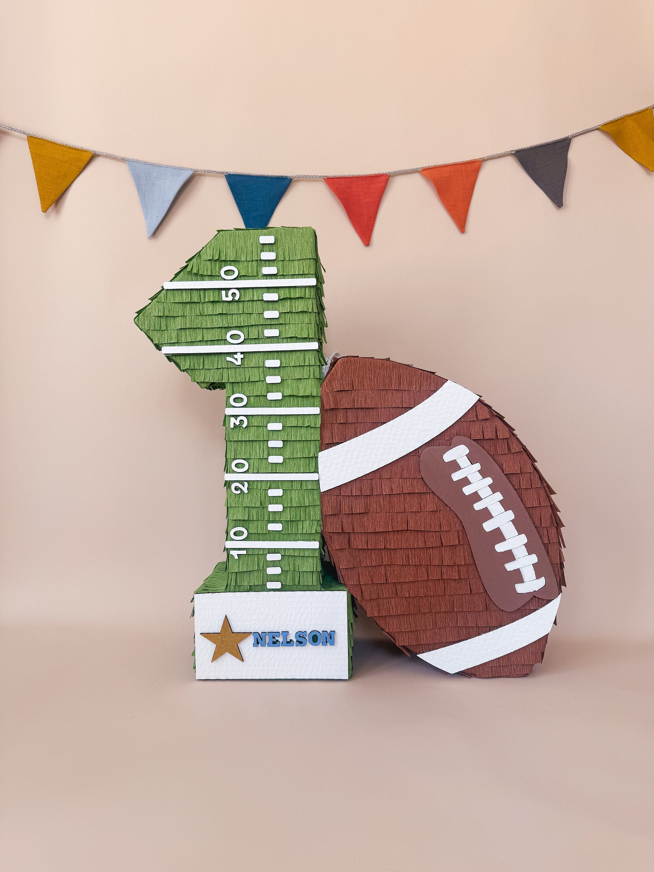 Football Piñata- First Year Down Birthday Party - Etsy