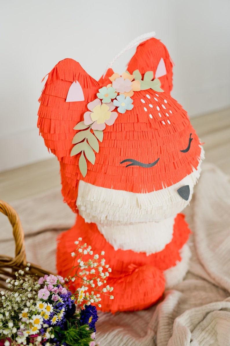 Cute 3D Woodland Fox Piñata – Customizable, Eco-friendly, Ideal for ...