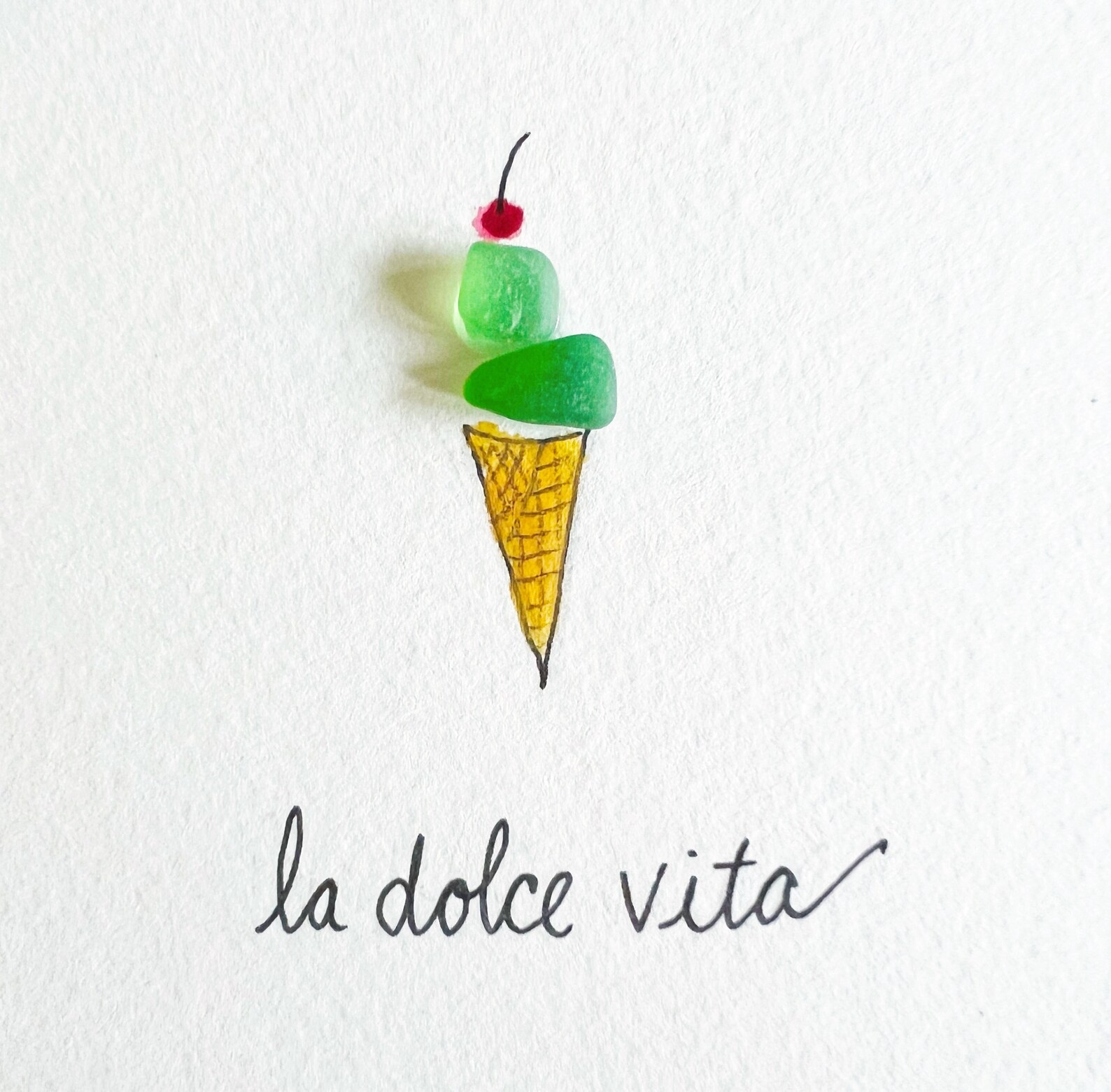 Italian Gelato Lake Garda Italy Glass Art La Dolce Vita Limited Edition ...