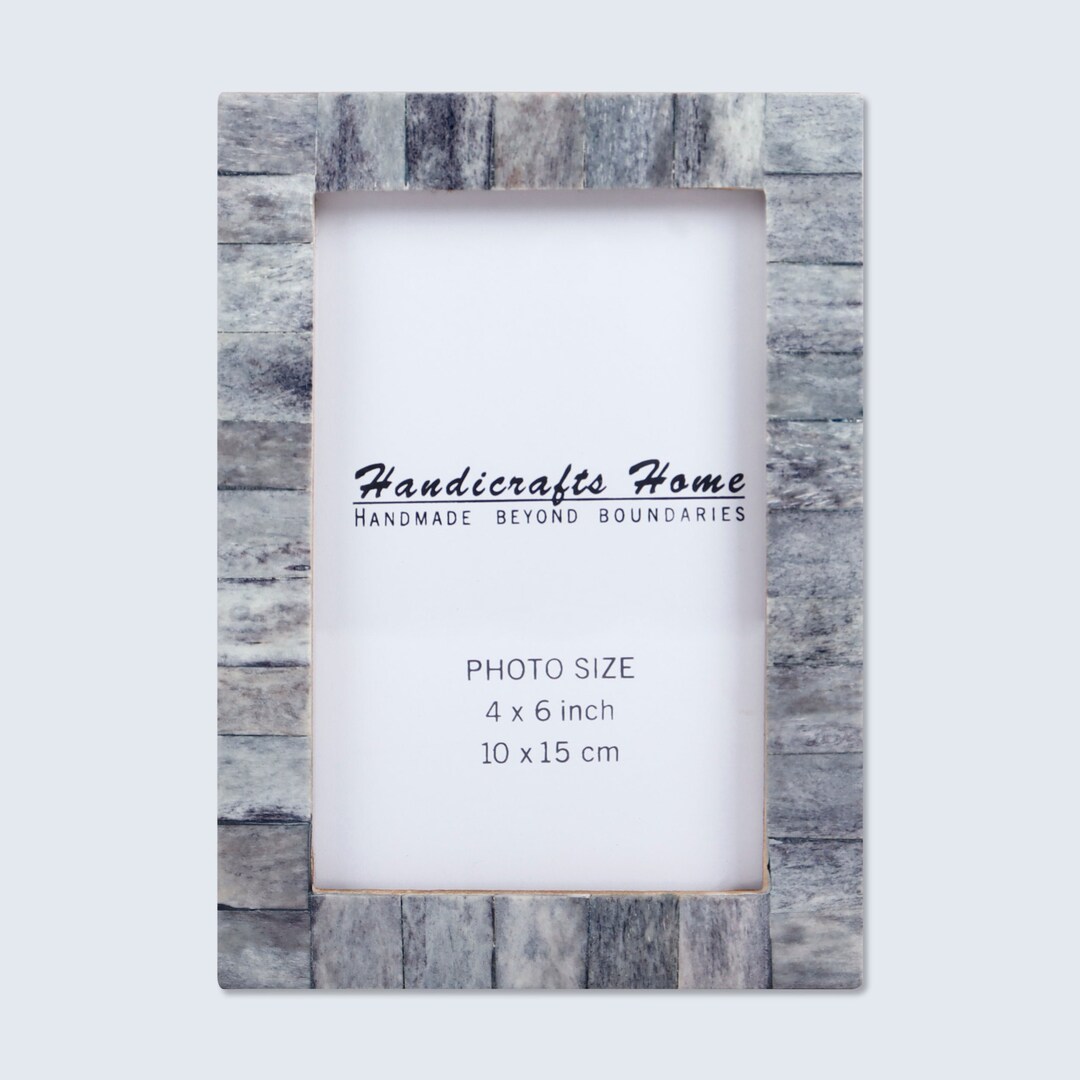 Picture Frame Handmade Chic Bone Inlay Grey 4x6 Inch - Etsy