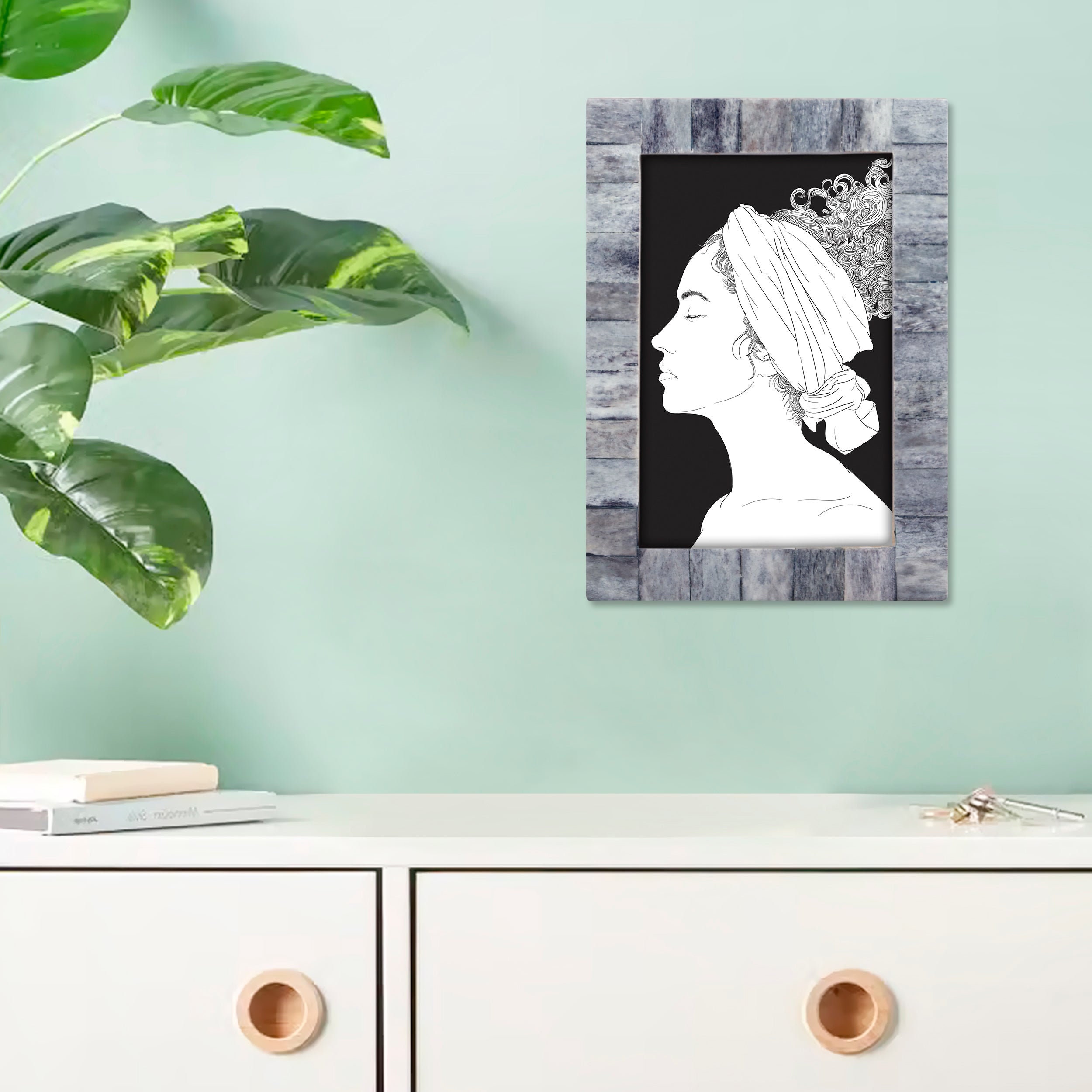 Picture Frame Handmade Chic Bone Inlay Grey 4x6 Inch - Etsy