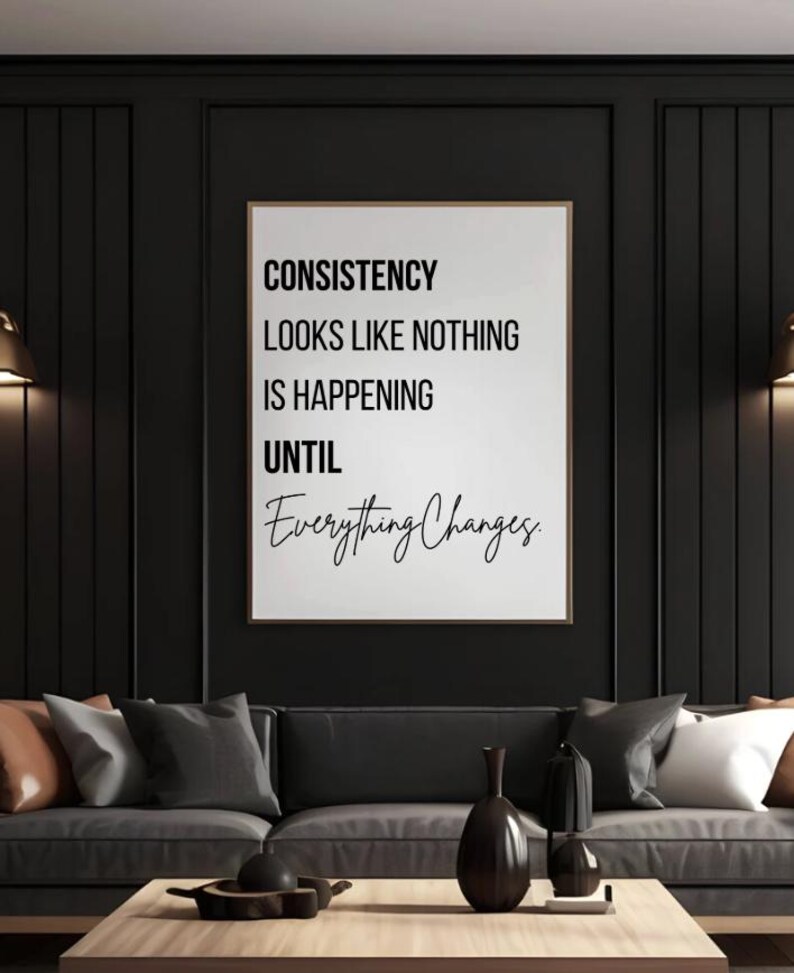 Consistency Looks Like Nothing | Motivational Wall Art Printable ...