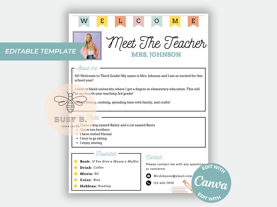 Meet the Teacher Flyer, Meet the Teacher, Meet the Teacher Editable ...