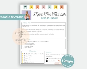 Meet the Teacher, Meet the Student Teacher, Floral Classroom Printables ...