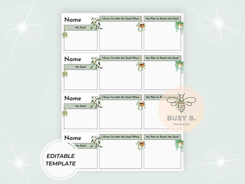Student Growth Goals Activity Template, Student Growth Activity ...