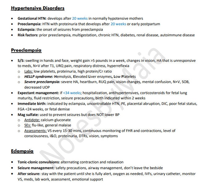 OB, Mother-baby, Reproductive, Maternity, Newborn Class Notes for ...