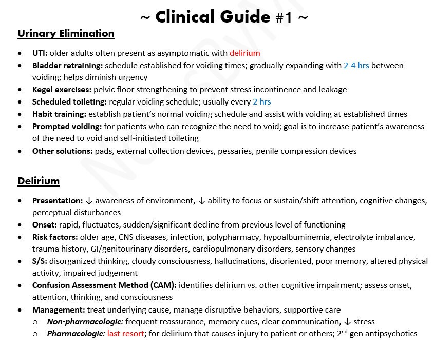 Geriatric Nursing Theory (older Adult Health) Notes for Nursing ...