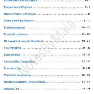 OB, Mother-baby, Reproductive, Maternity, Newborn Class Notes for ...