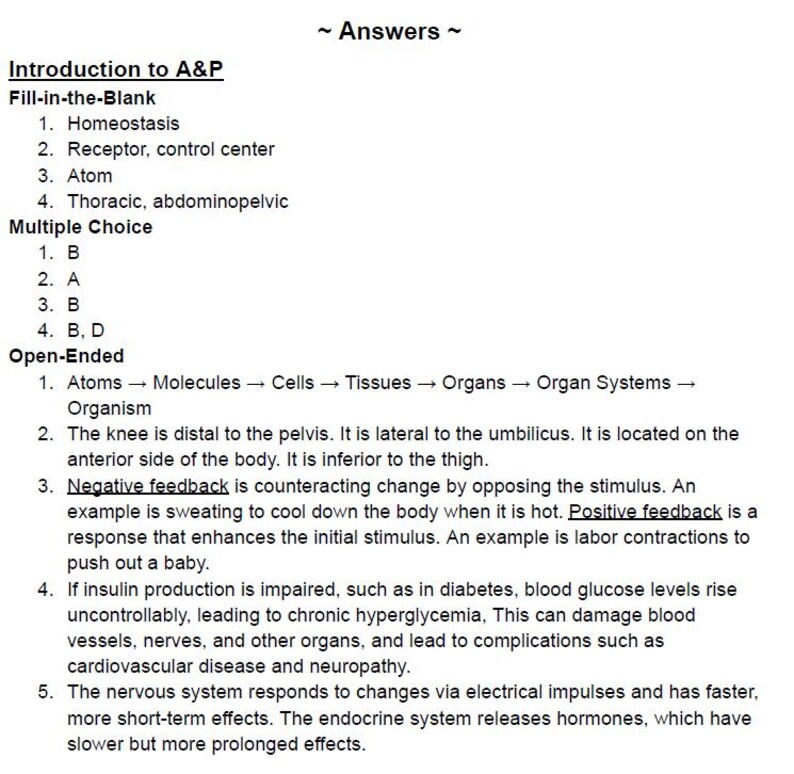 Anatomy and Physiology Practice Tests - Fill-in-the-blank, Multiple ...