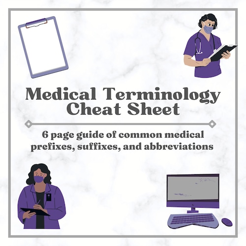 Nursing and Medical School Cheat Sheet Medical Terminology - Etsy
