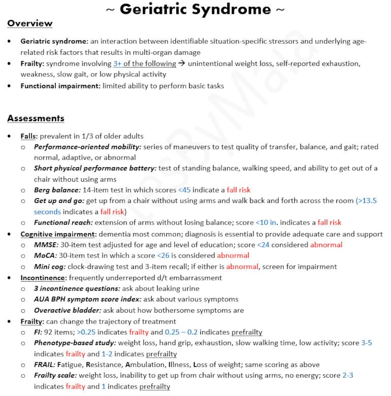 Geriatric Nursing Theory (older Adult Health) Notes for Nursing ...
