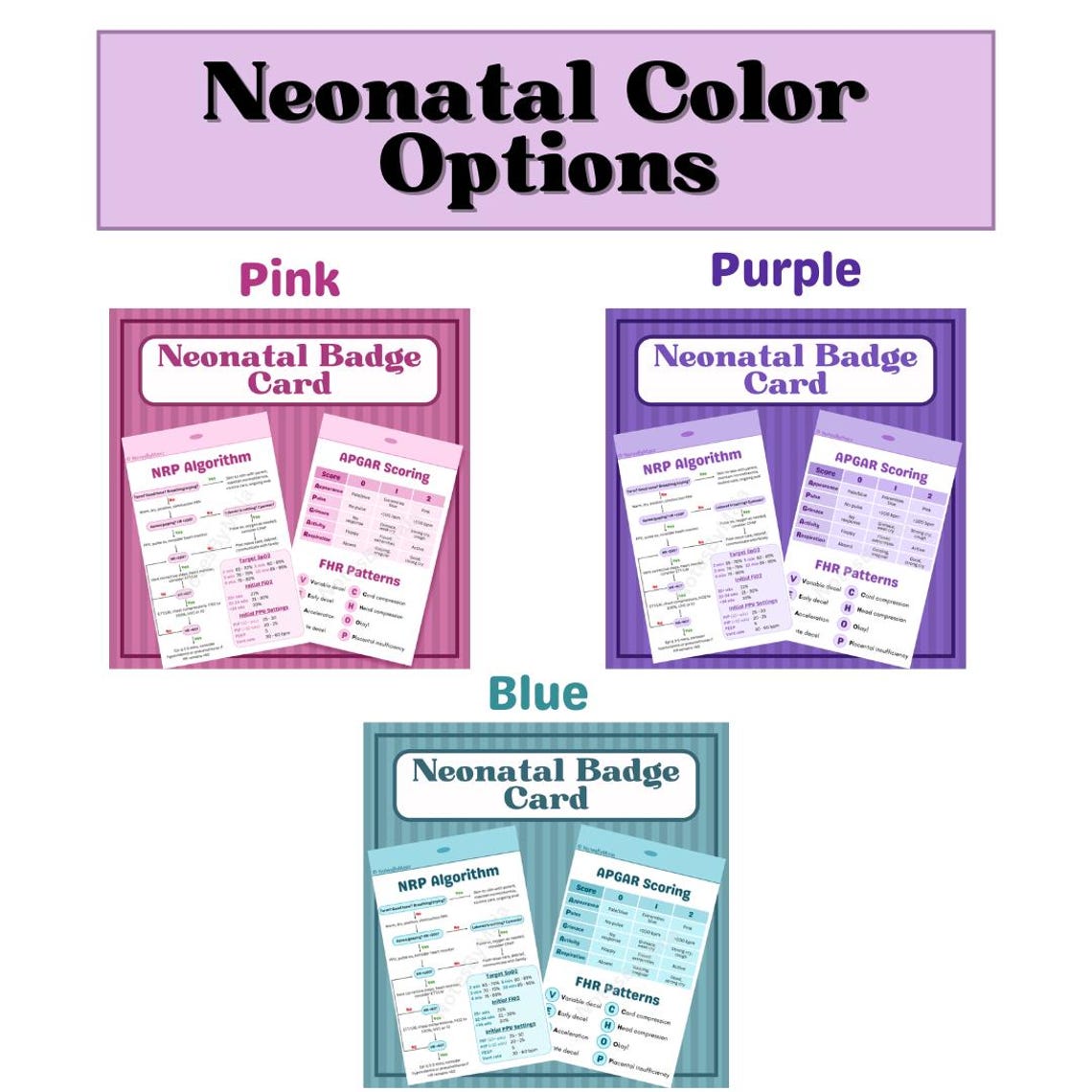 Neonatal Badge Card Bundle for Nurses and Nursing Students - Postpartum ...