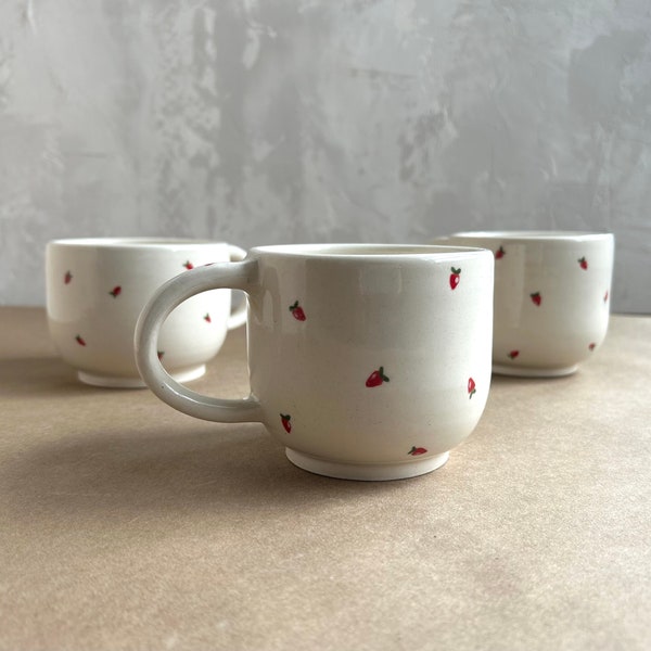 Ceramic Strawberry Mug - Etsy
