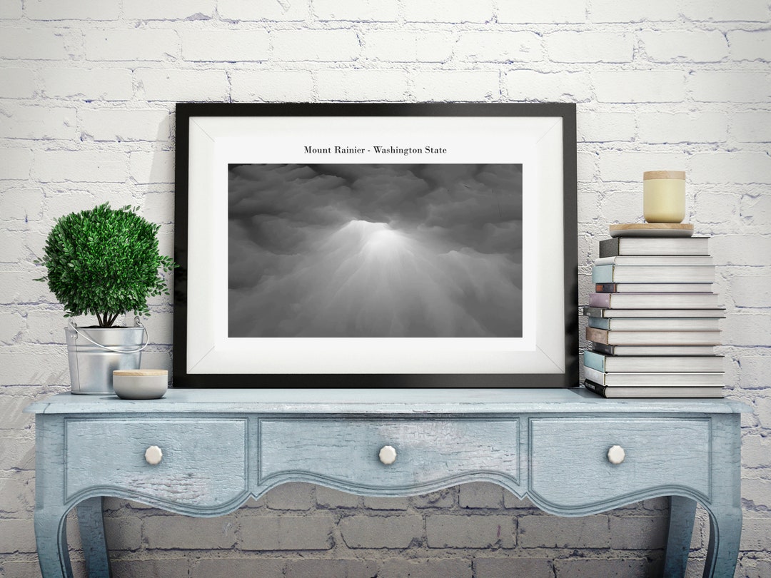 Mount Rainier Art, Elevation Art, 3D Map, Mount Rainier, Wall Map ...