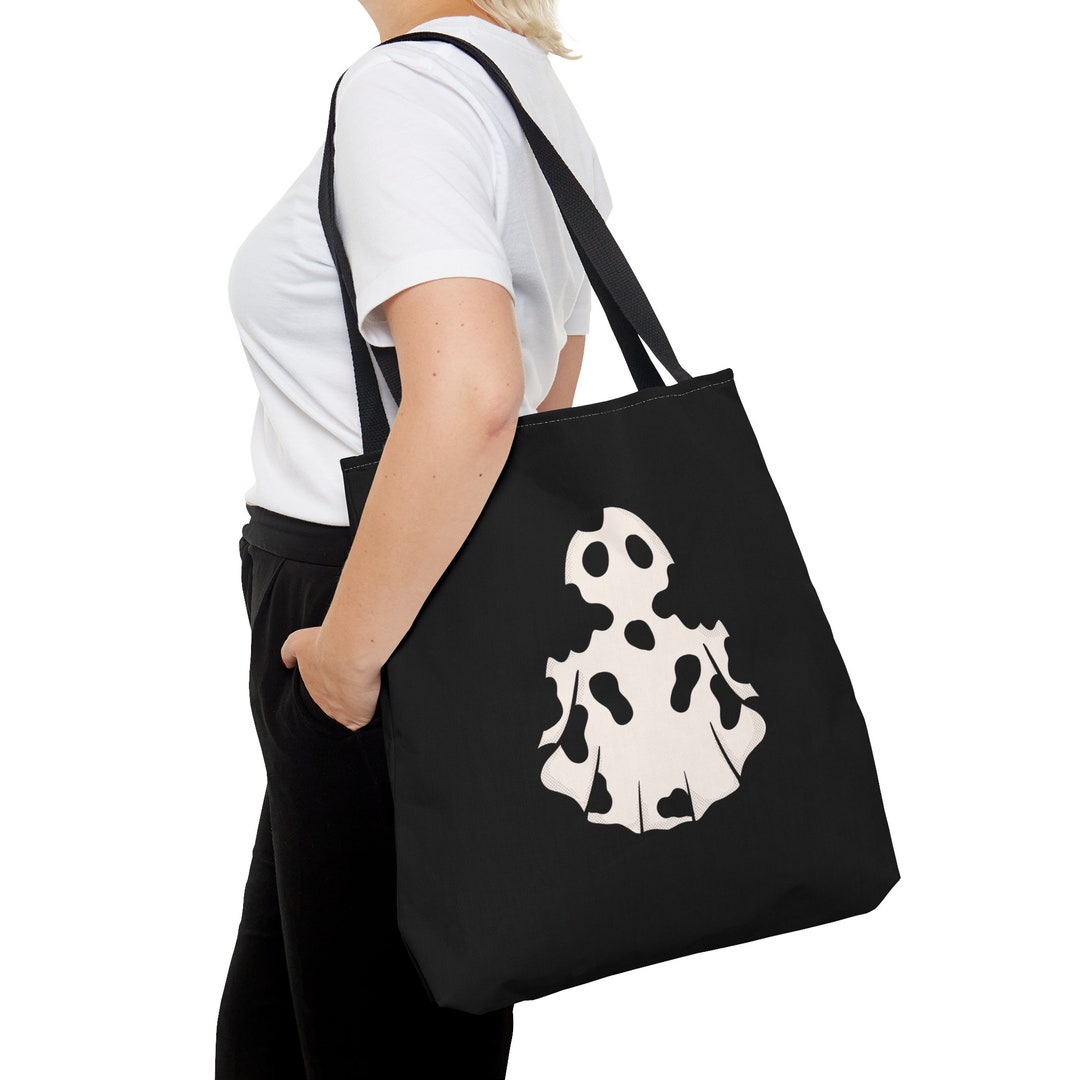 Tote Bag Halloween Moo Black and White Cute Groovy - Etsy