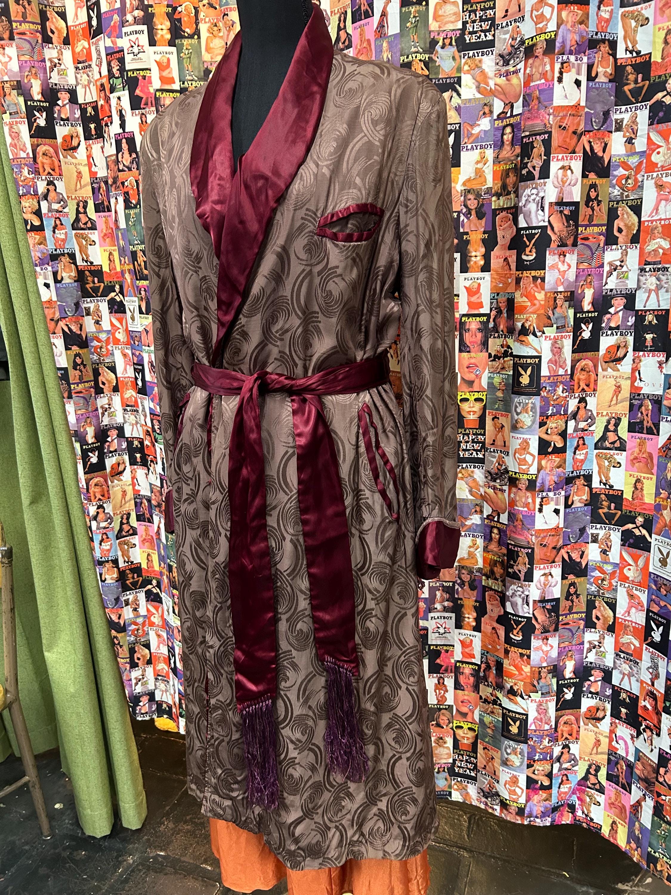 1930s-1940s Satin Smoking Jacket Robe M/L - Etsy