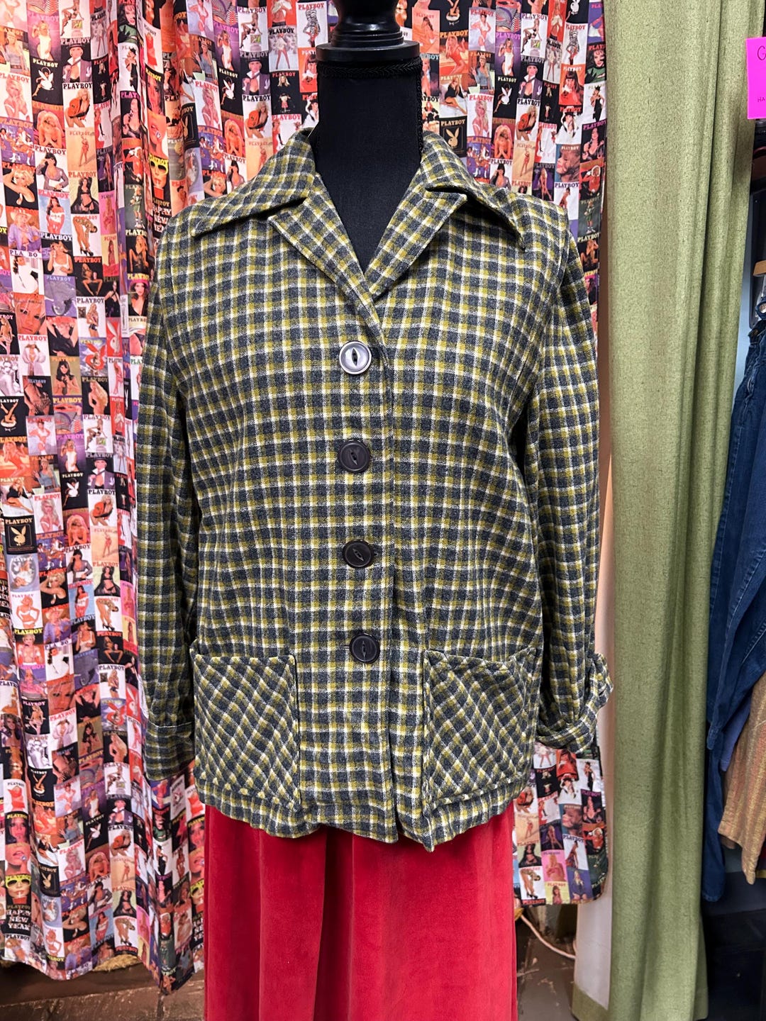 1940s Osage Wool Plaid Jacket - Medium - Etsy