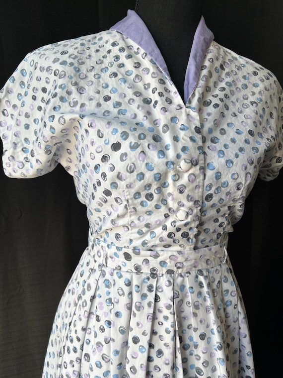 1950s Watercolor Bubble Print Skirt Set XS - Gem