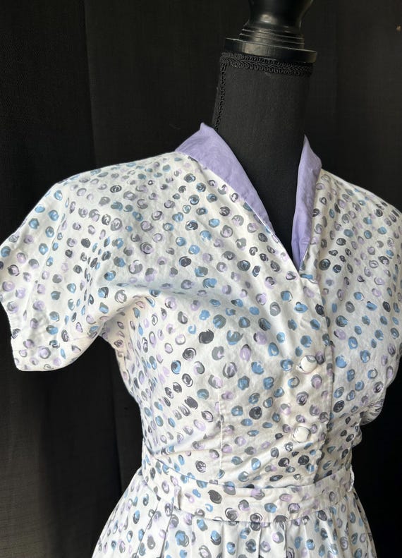 1950s Watercolor Bubble Print Skirt Set XS - Gem