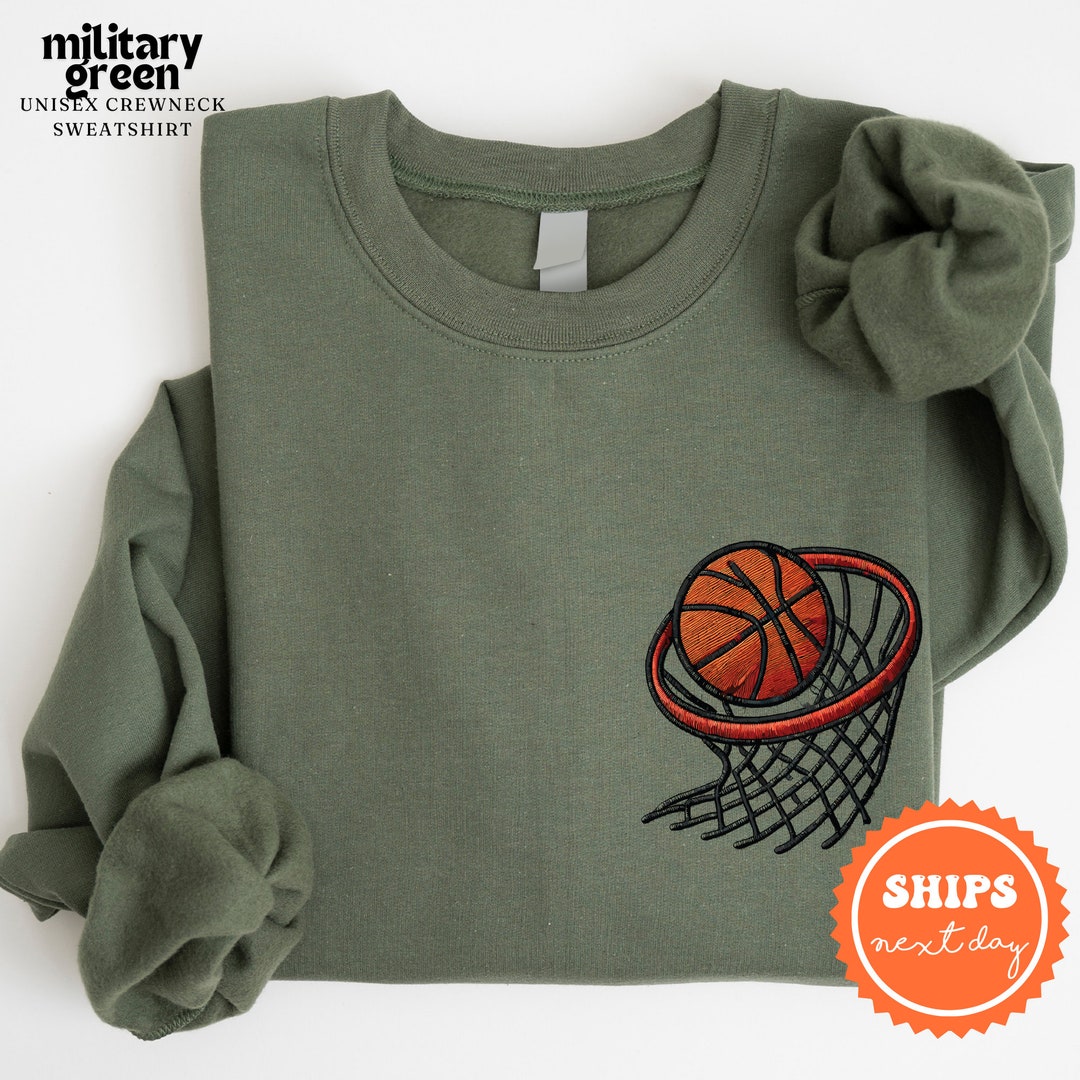 Basketball Hoop Sweatshirt: Eco-friendly Ink, Gameday Crewneck - Etsy