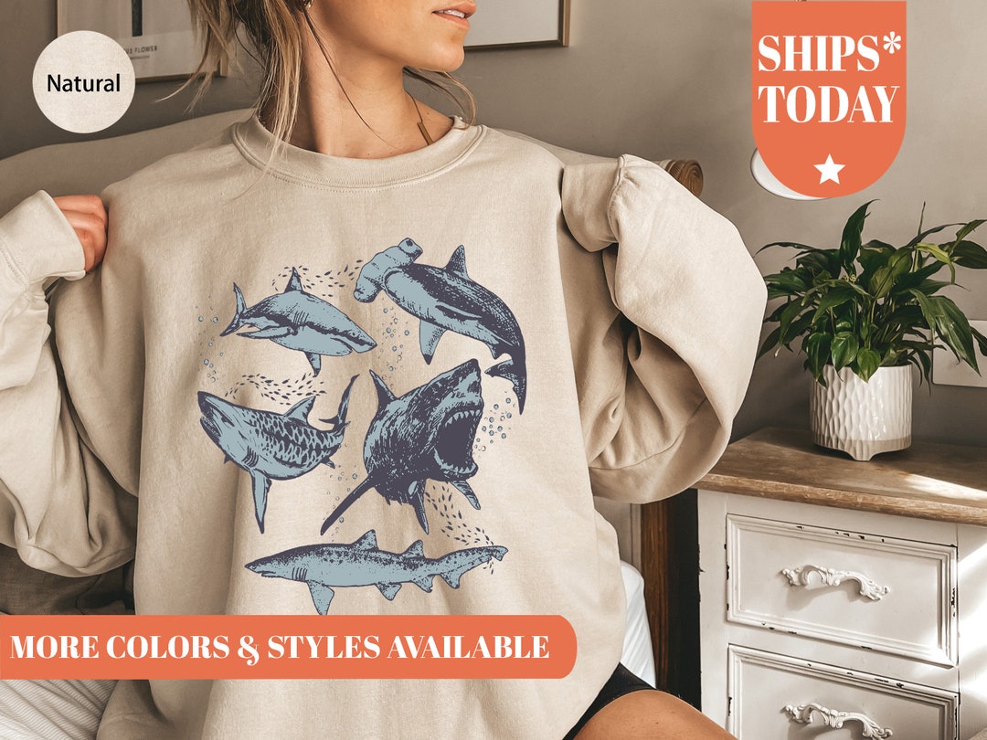 Shark Sweatshirt | Shark Birthday | Shark Crewneck | Gifts for Shark ...