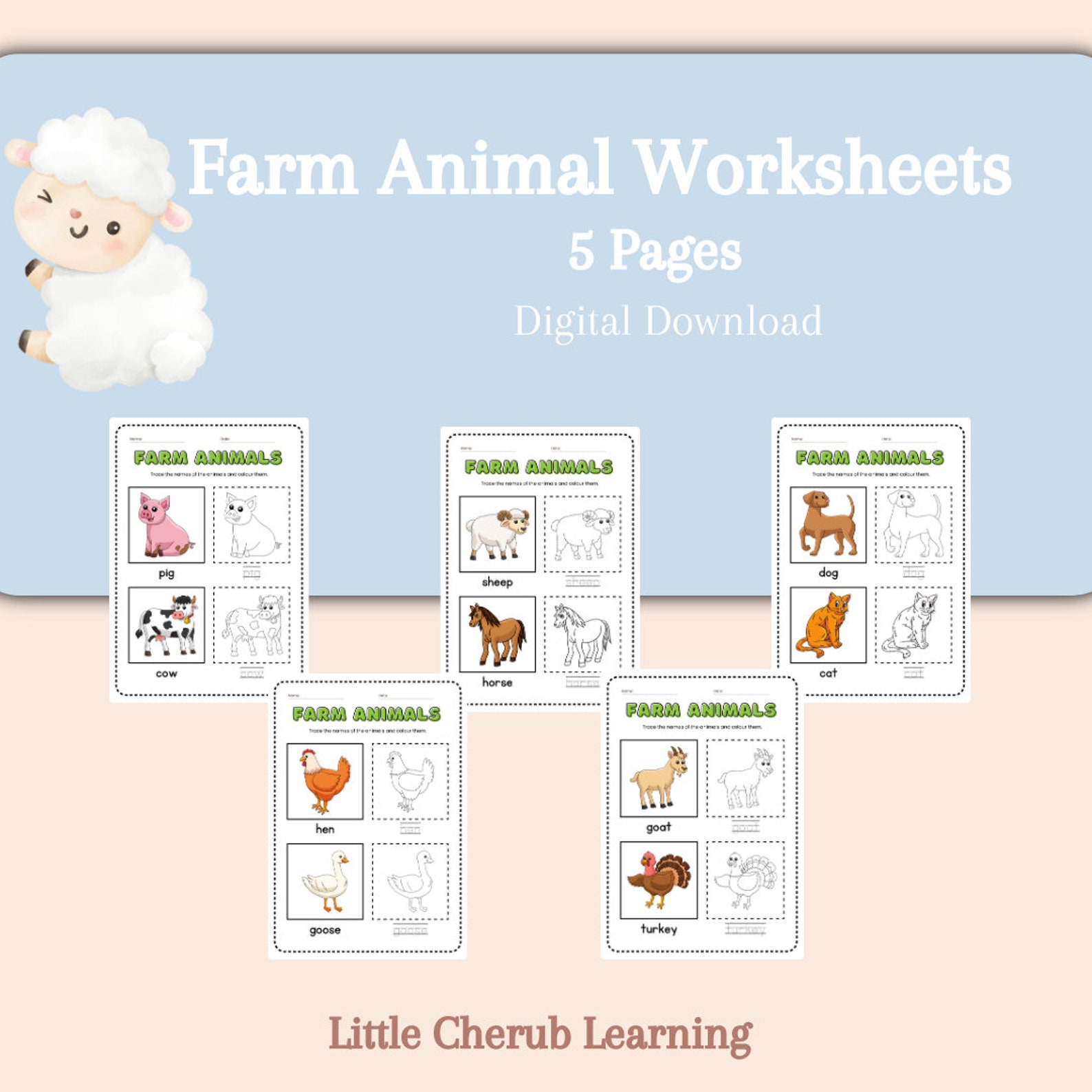 Animal Pattern Activity, Printable Animal Matching Game, Preschool ...