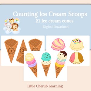 Count the Ice Cream Scoops, Preschool Printable, Preschool Math ...
