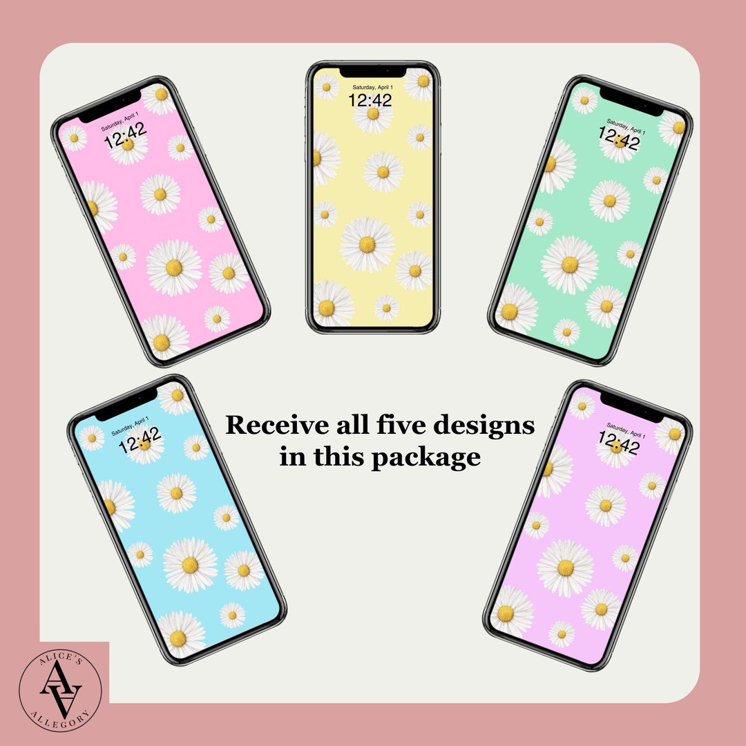 Daisy Flower Phone Wallpaper Background | Minimalist Flowers Background ...