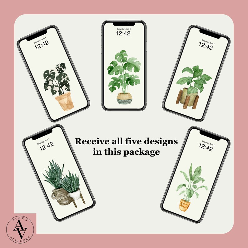 Assorted Houseplant Phone Wallpaper Background | Boho House Plant ...