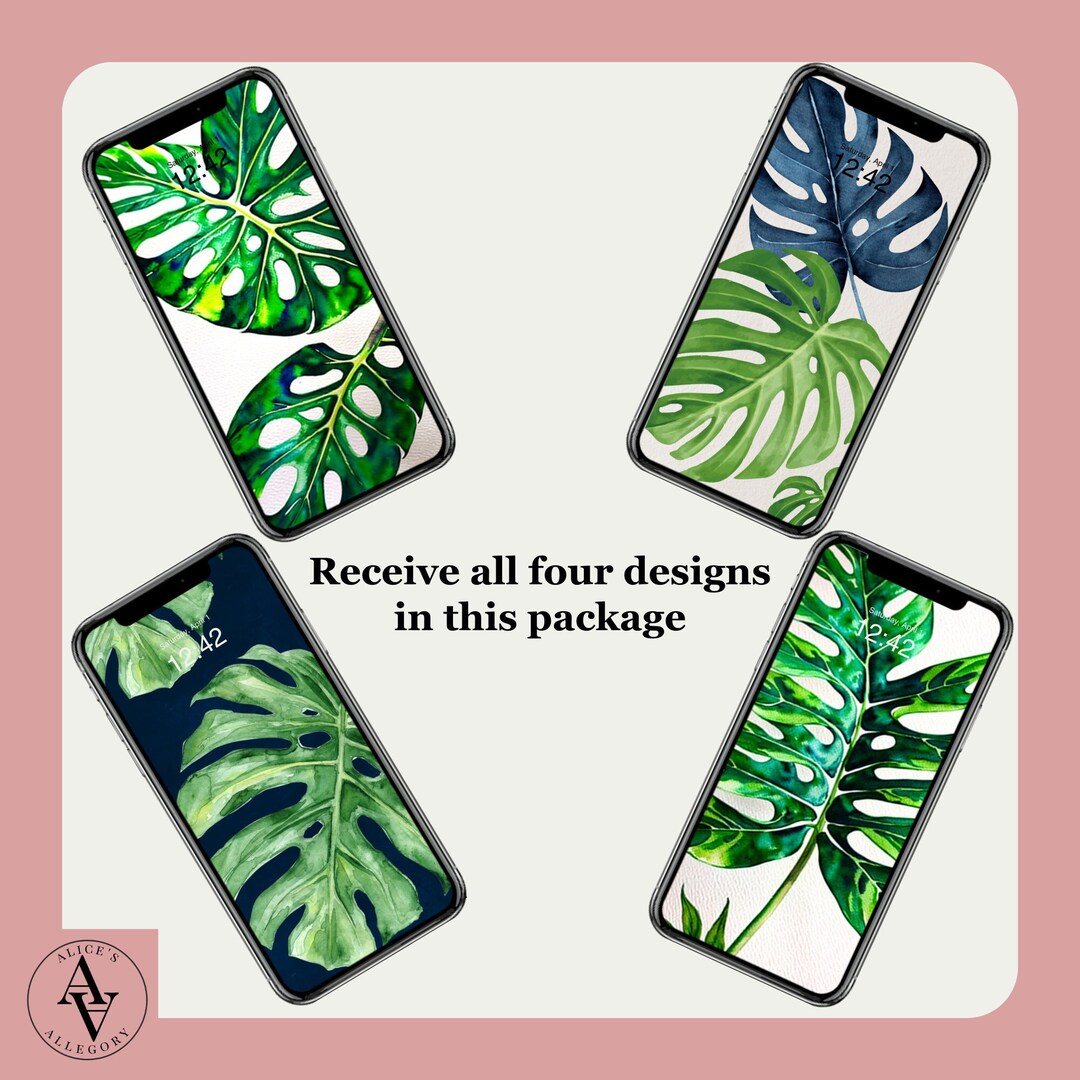 Assorted Monstera Plant Phone Wallpaper Background | Houseplant ...