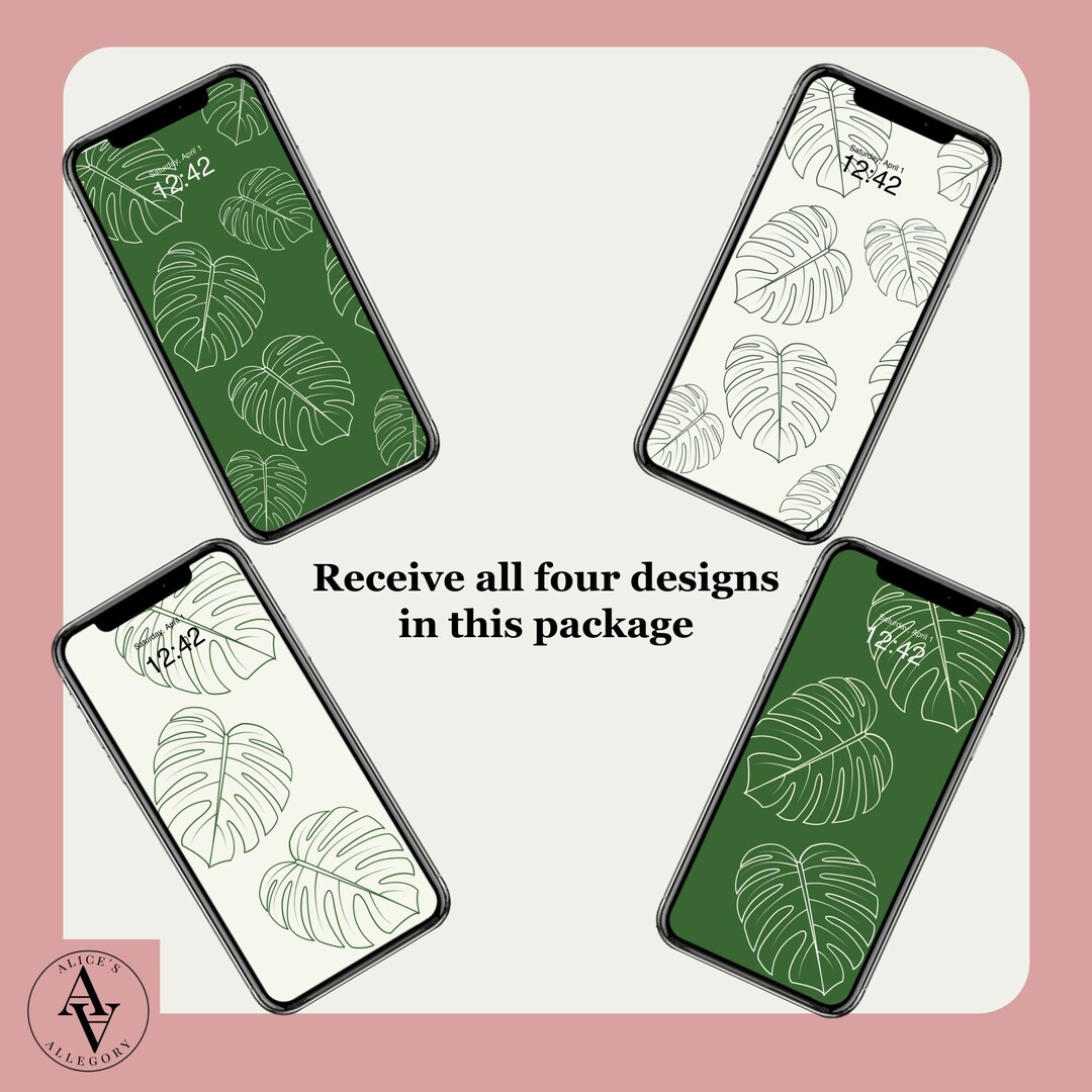 Two Tone Monstera Plant Phone Wallpaper Background | Houseplant ...