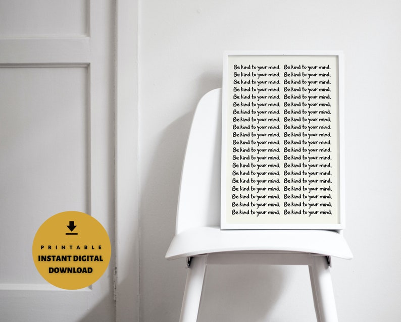 Classroom Poster Be Kind to Your Mind Mental Health Print - Etsy