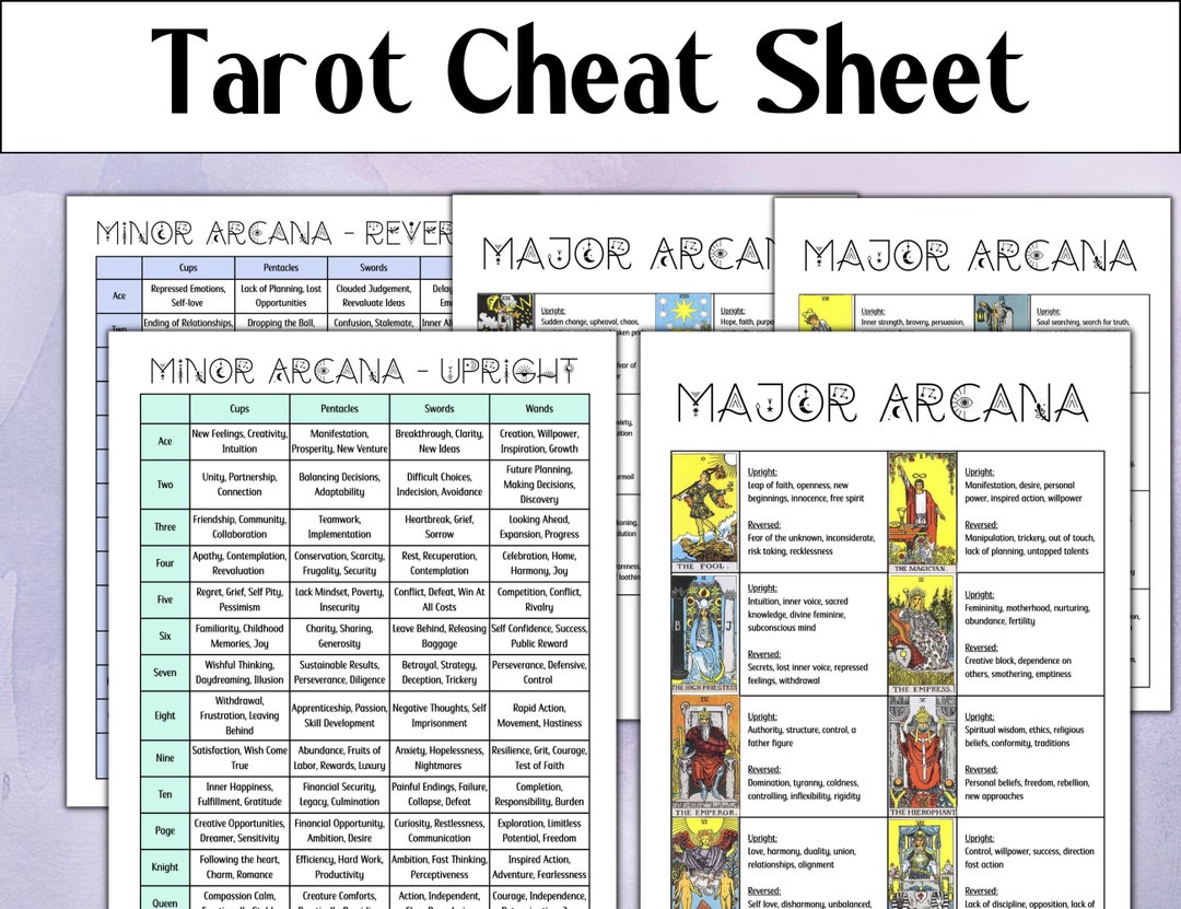 Tarot Card Meanings Chart Tarot Card Meanings Chart