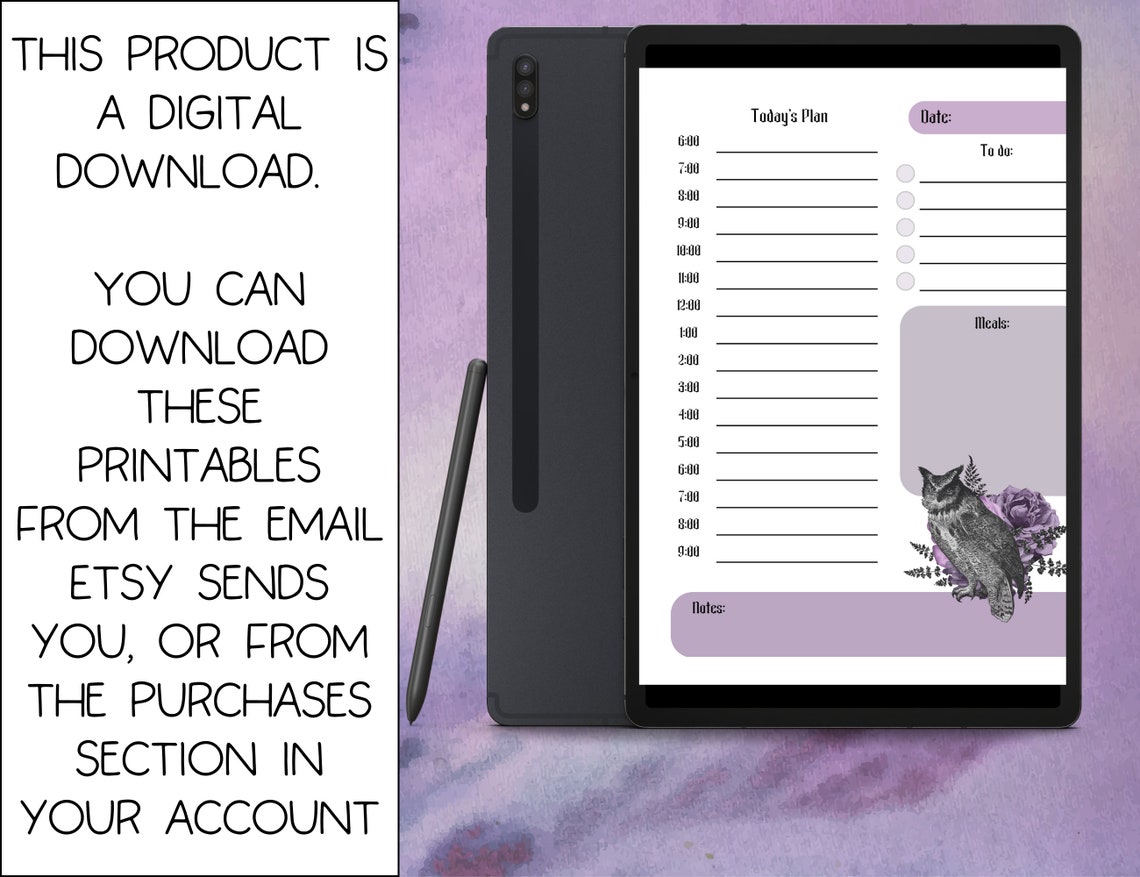 Goth Daily Planner Goth Planner Insert Goth Planner - Etsy