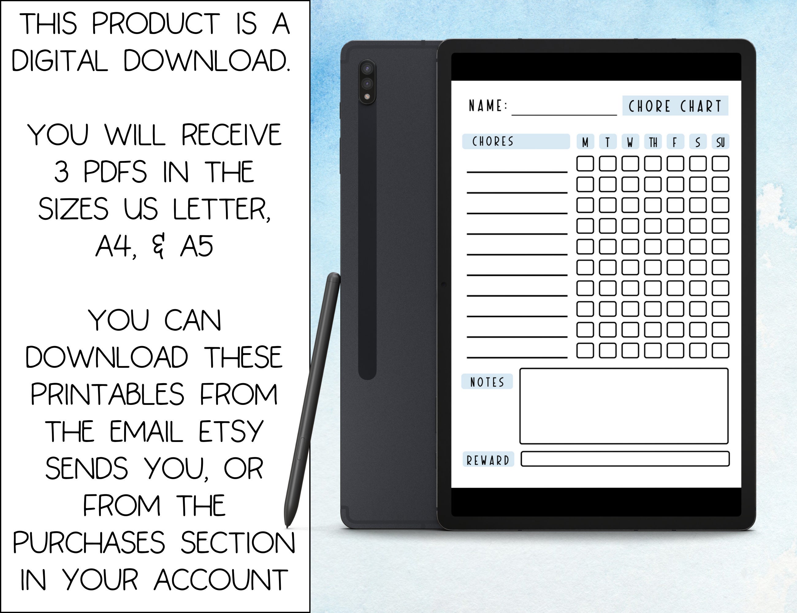 Chore Chart Bundle Chore Chart for Kids and Adults Weekly Chore Chart ...
