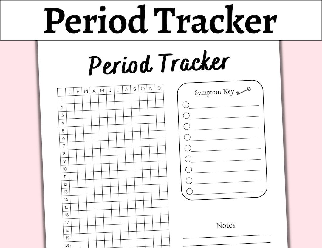 Period Tracker Symptom Tracker Menstrual Tracker Period Journal Period ...