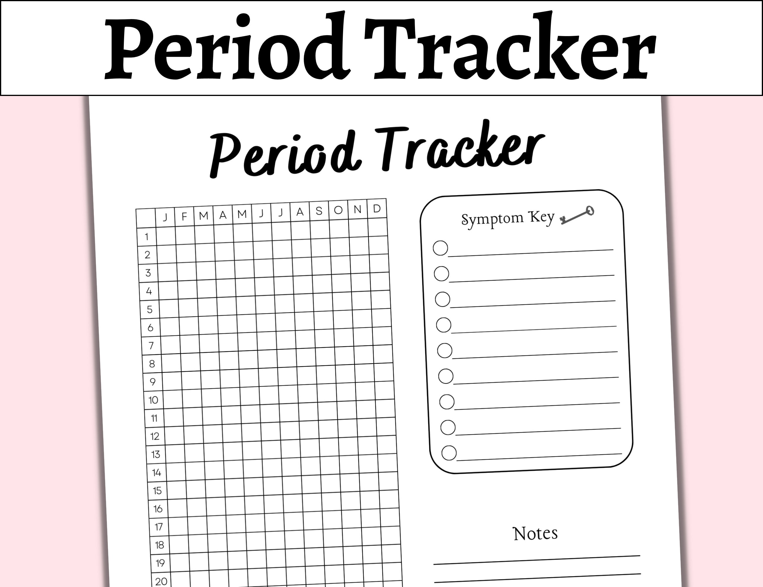 Period Tracker Symptom Tracker Menstrual Tracker Period Journal Period ...