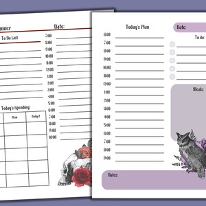 Goth Daily Planner | Goth Planner Insert | Goth Planner Printable ...