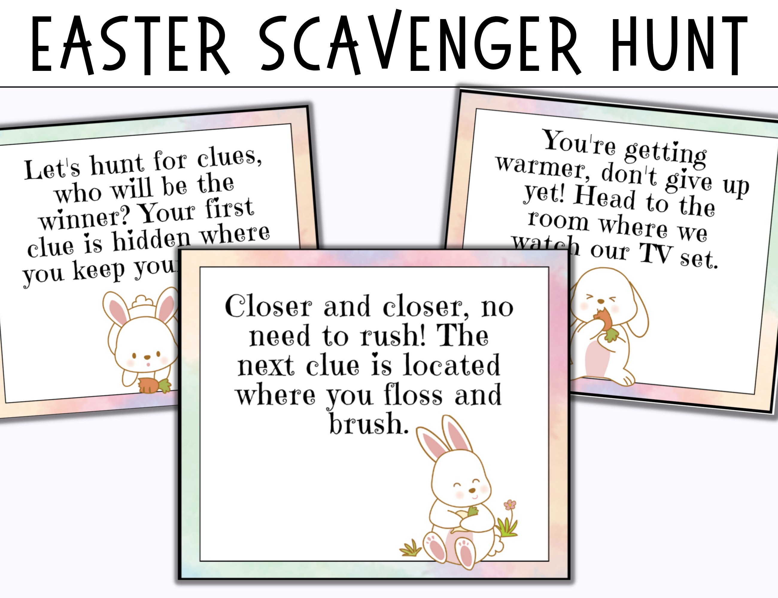 Easter Scavenger Hunt | Easter Game | Rhyming Clues Easter Activity ...